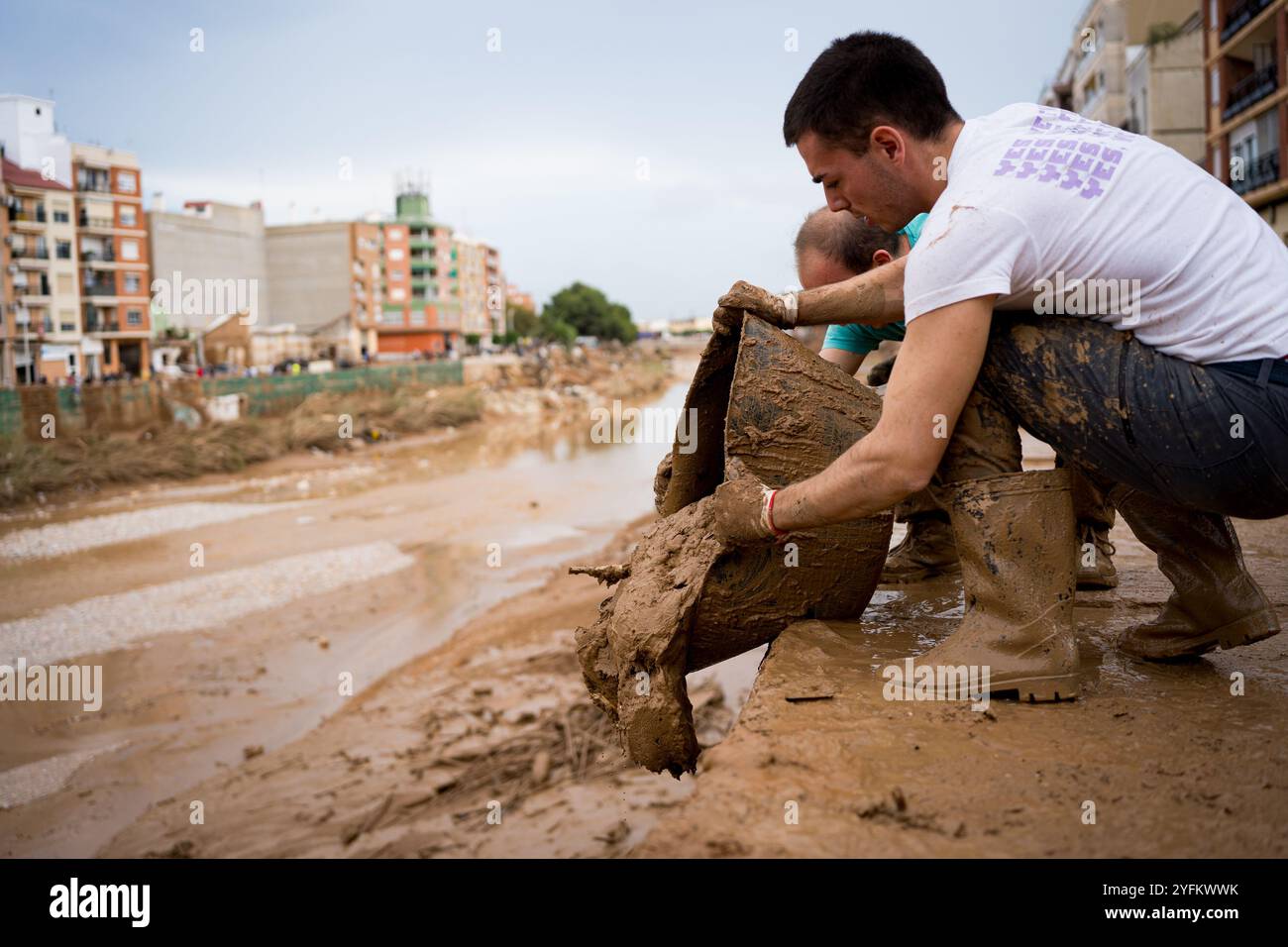 Paiporta, Spain - 03 November 2024: Locals and volunteers are seen ...