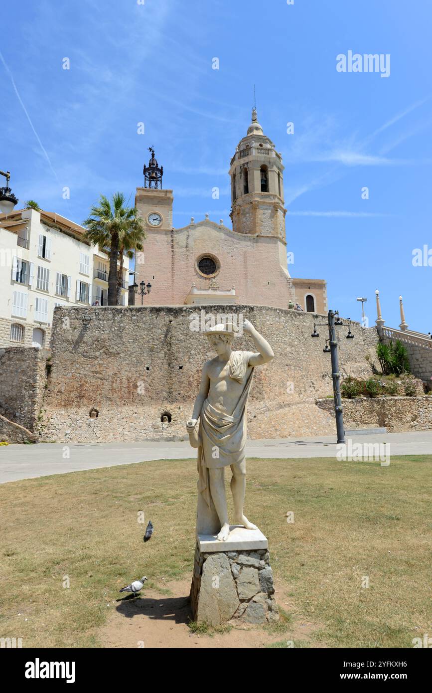 The 17th century church of Sant Bartolomeu i Santa Tecla in Sitges ...