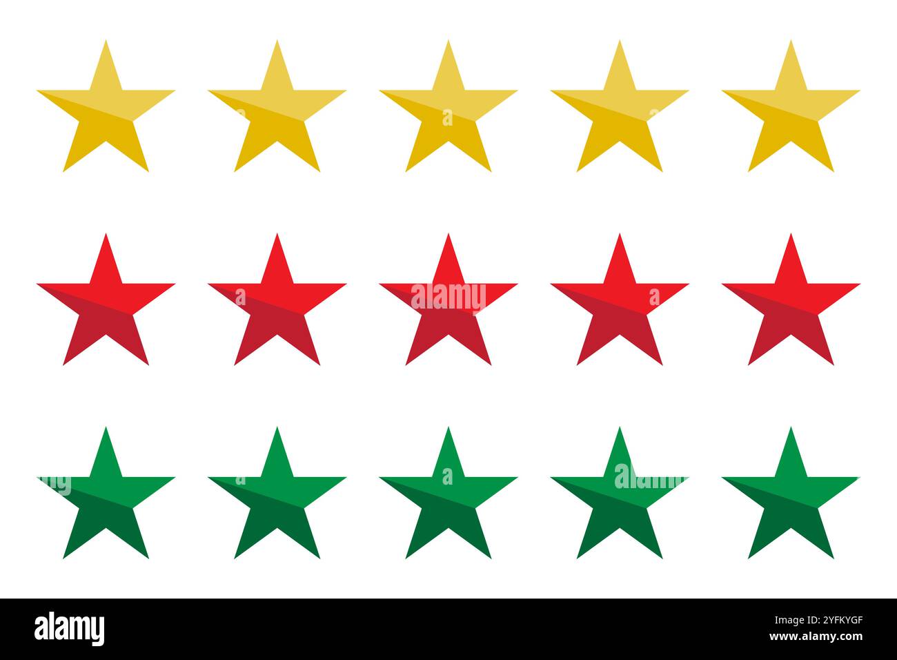 Star shapes in a row best and top quality concept representation ...