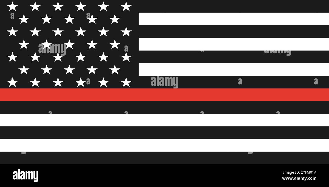 American red line firefighter flag. Red line fire honor and respect law ...