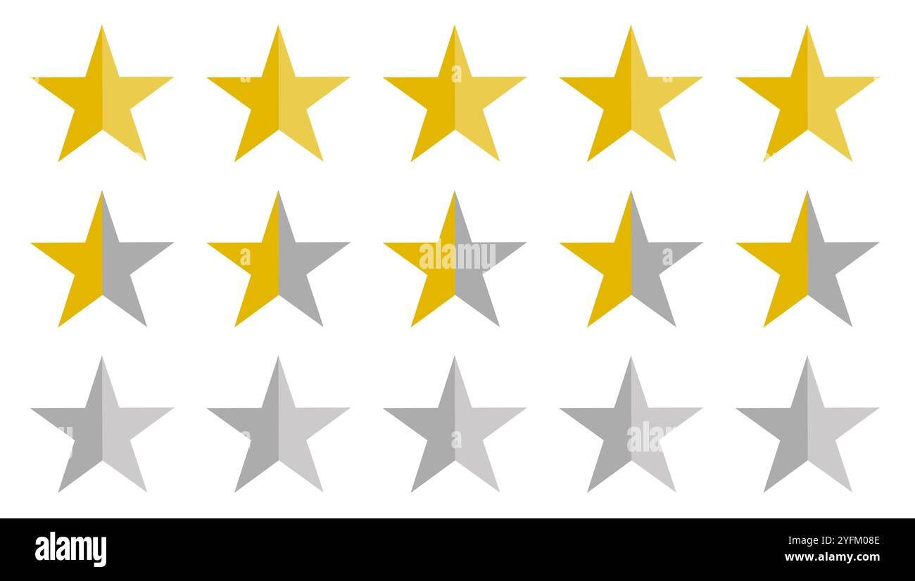 Star shapes in a row best and top quality concept representation ...