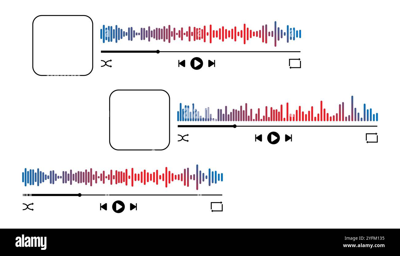 Multimedia ui sound wave Cut Out Stock Images & Pictures - Alamy