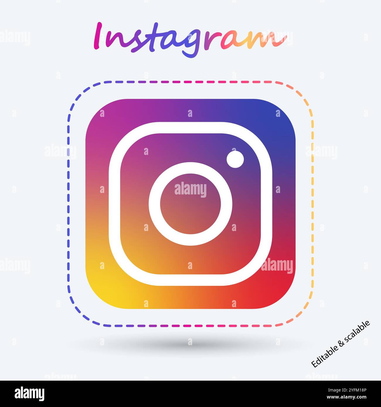Comparison of Instagram Logos: Gradient vs. Solid Color Stock Vector ...
