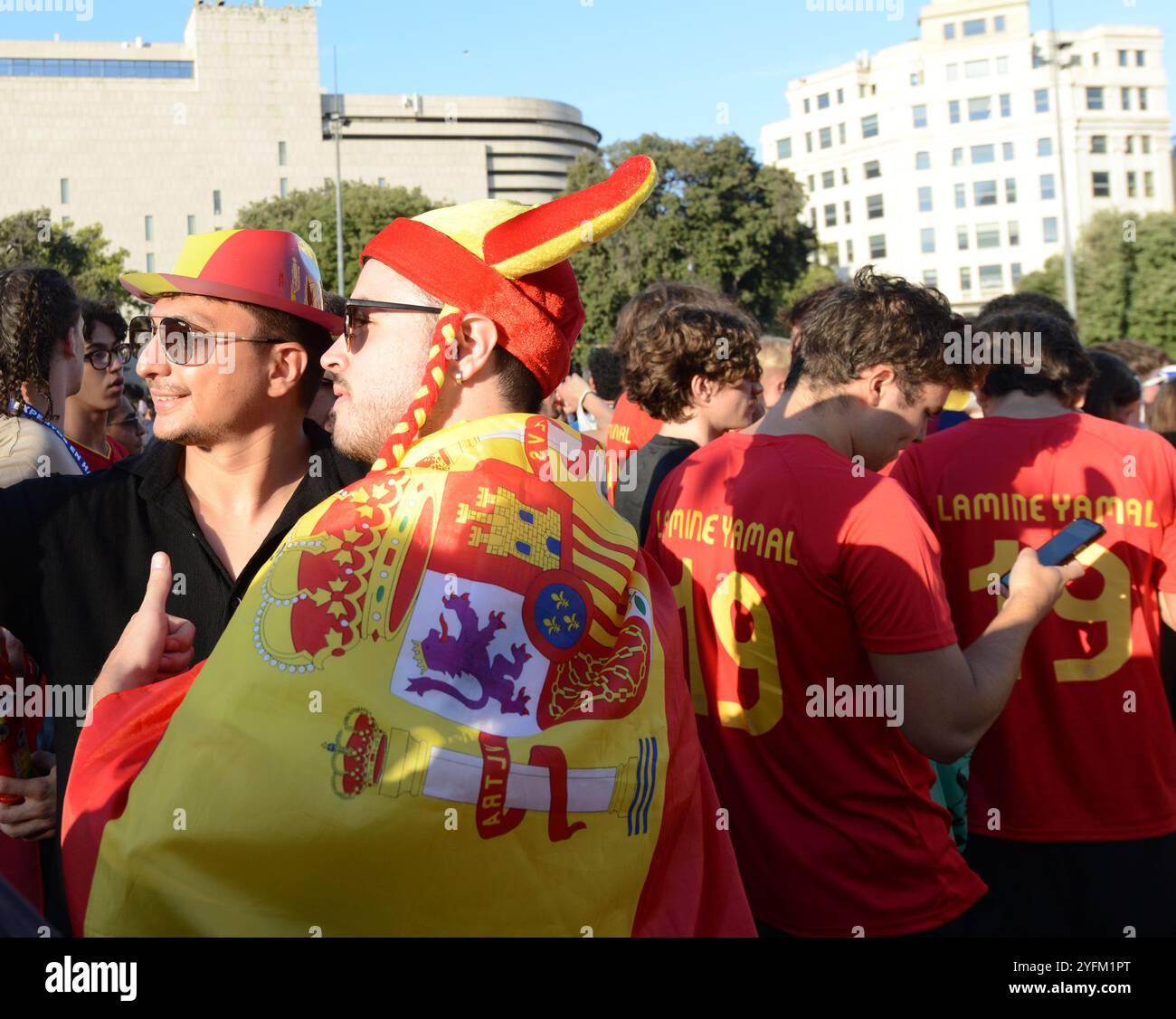 July14th 2024, Barcelona, Spain. Catalan supporters of the Spanish ...