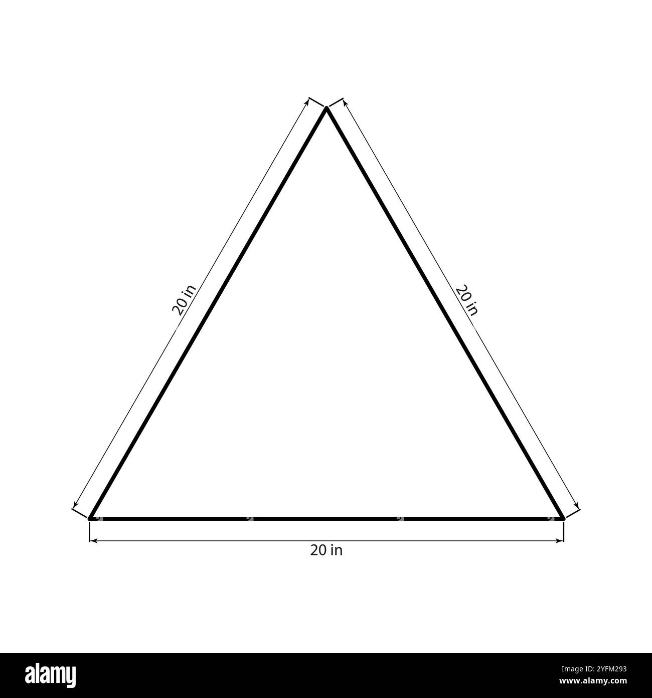 Diagram of an Isosceles Triangle with Dimensions Labeled Stock Vector ...