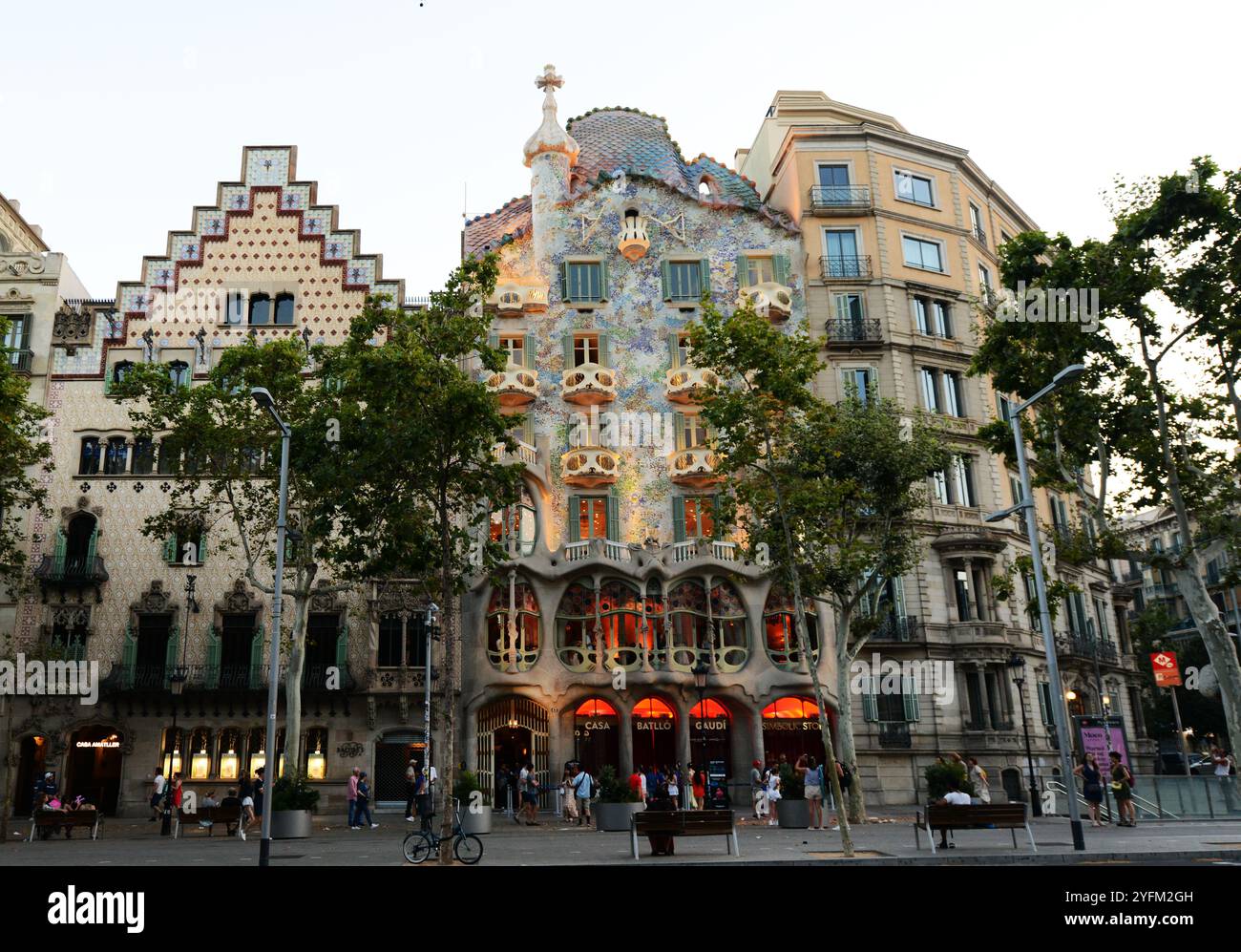 Casa Amatller and Casa Batlló on Passeig de Gràcia in Barcelona, Spain ...