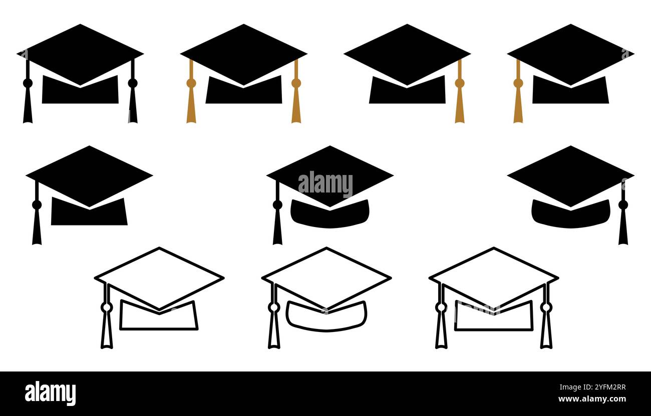 Cap hat university academic Stock Vector Images - Alamy