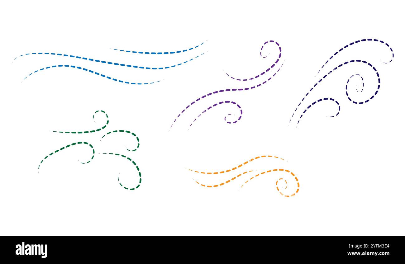 Pastel Dotted Swirl Motifs and Decorative Lines for Creative Design and ...