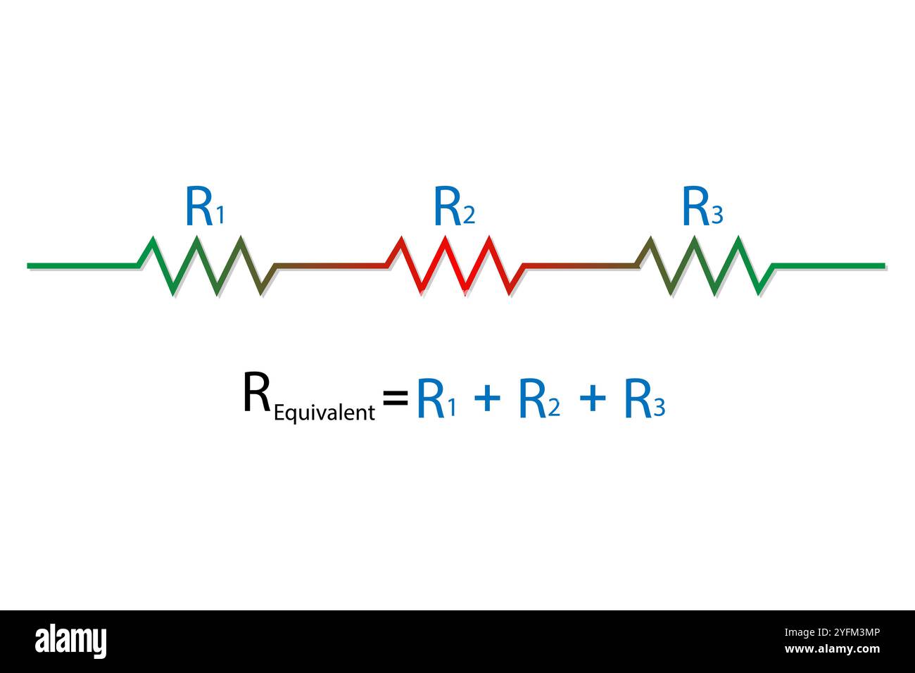 Series Resistor Circuit Diagram Showing Equivalent Resistance ...