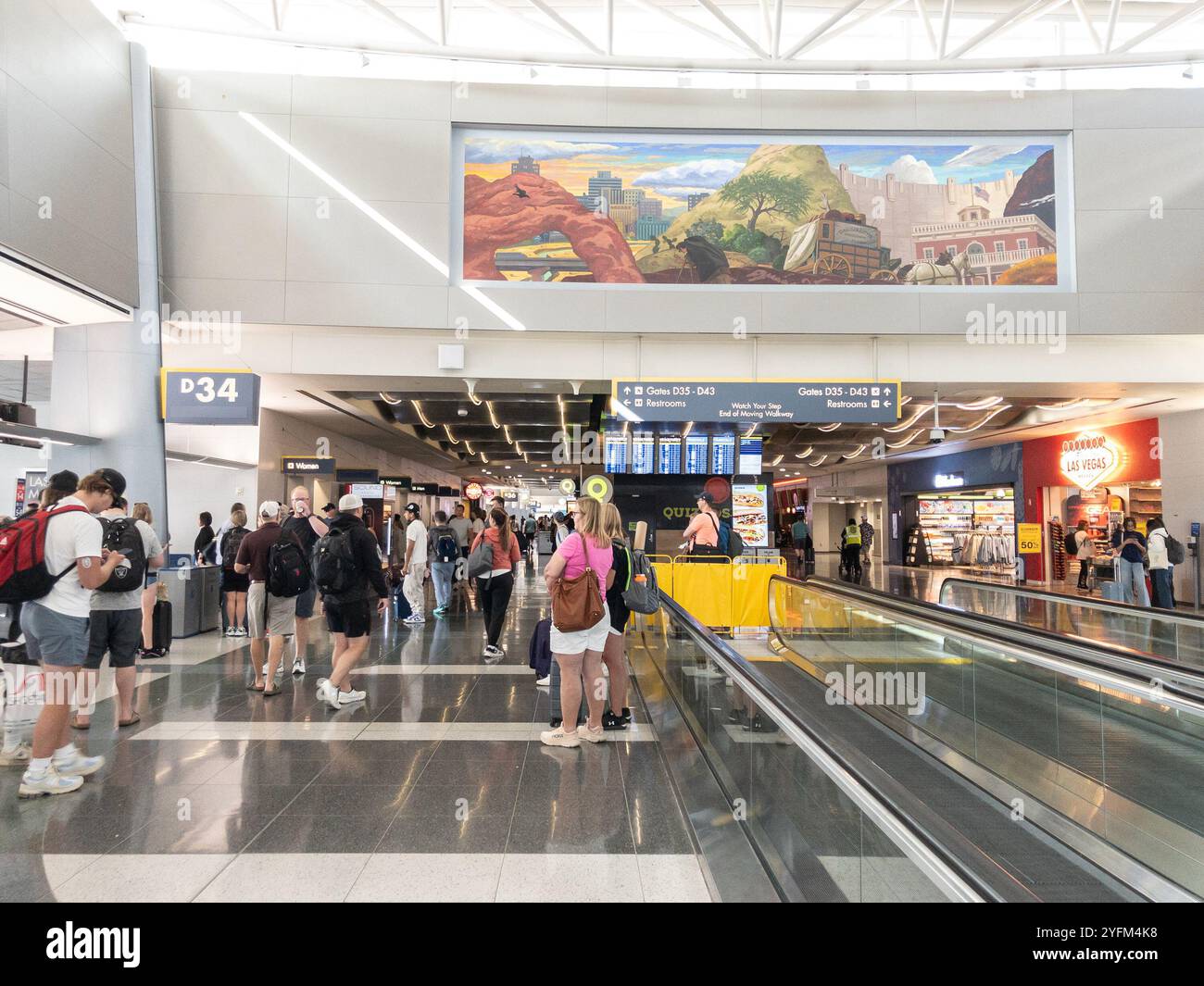 LAS VEGAS - AUGUST 19, 2024: Departure gates at Harry Reid ...