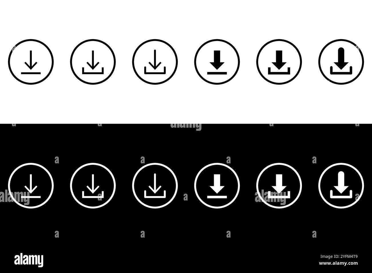 Download icon set in Black and White Stock Photos & Images - Alamy