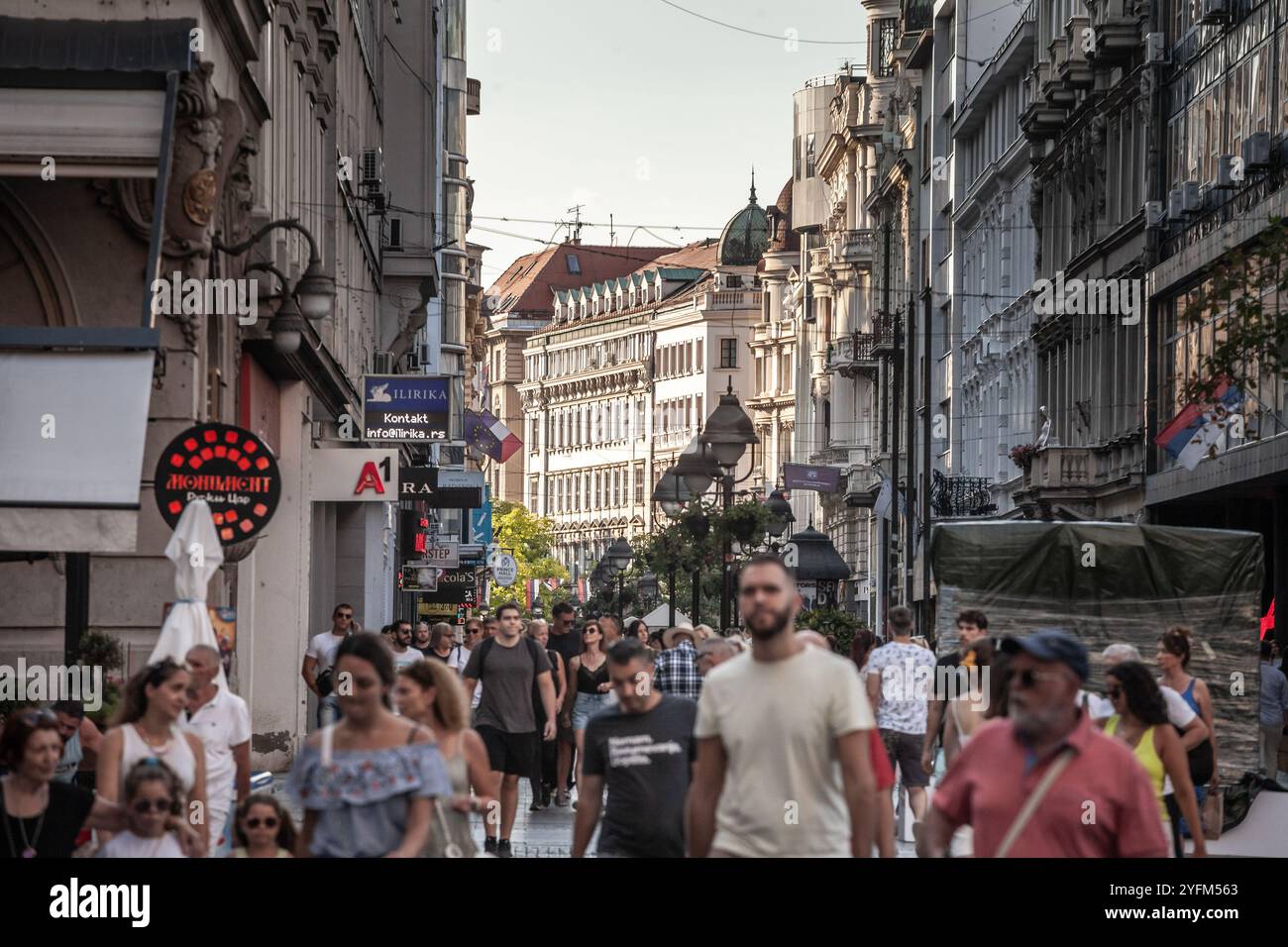 BELGRADE, SERBIA - APRIL 24, 2024: Kneza Mihailova street in the ...