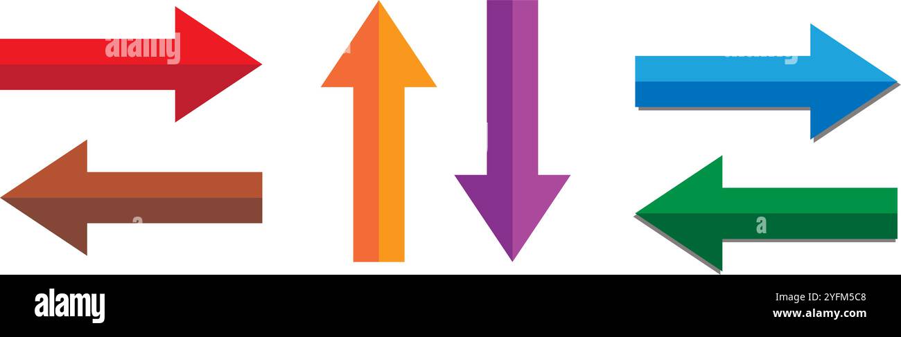 Green and red arrow pointing. Directional arrow icons Stock Vector ...