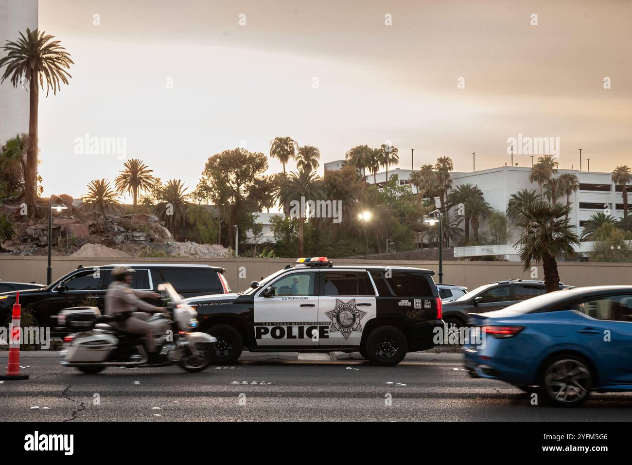 LAS VEGAS - AUGUST 19, 2024: Las Vegas Police car patrols the Las Vegas ...