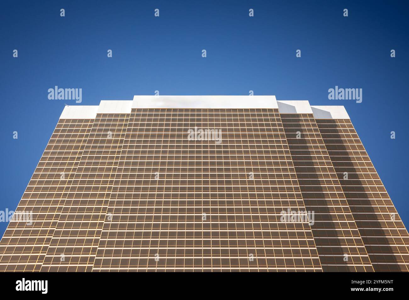 A modern golden skyscraper in an American city (Las Vegas ...