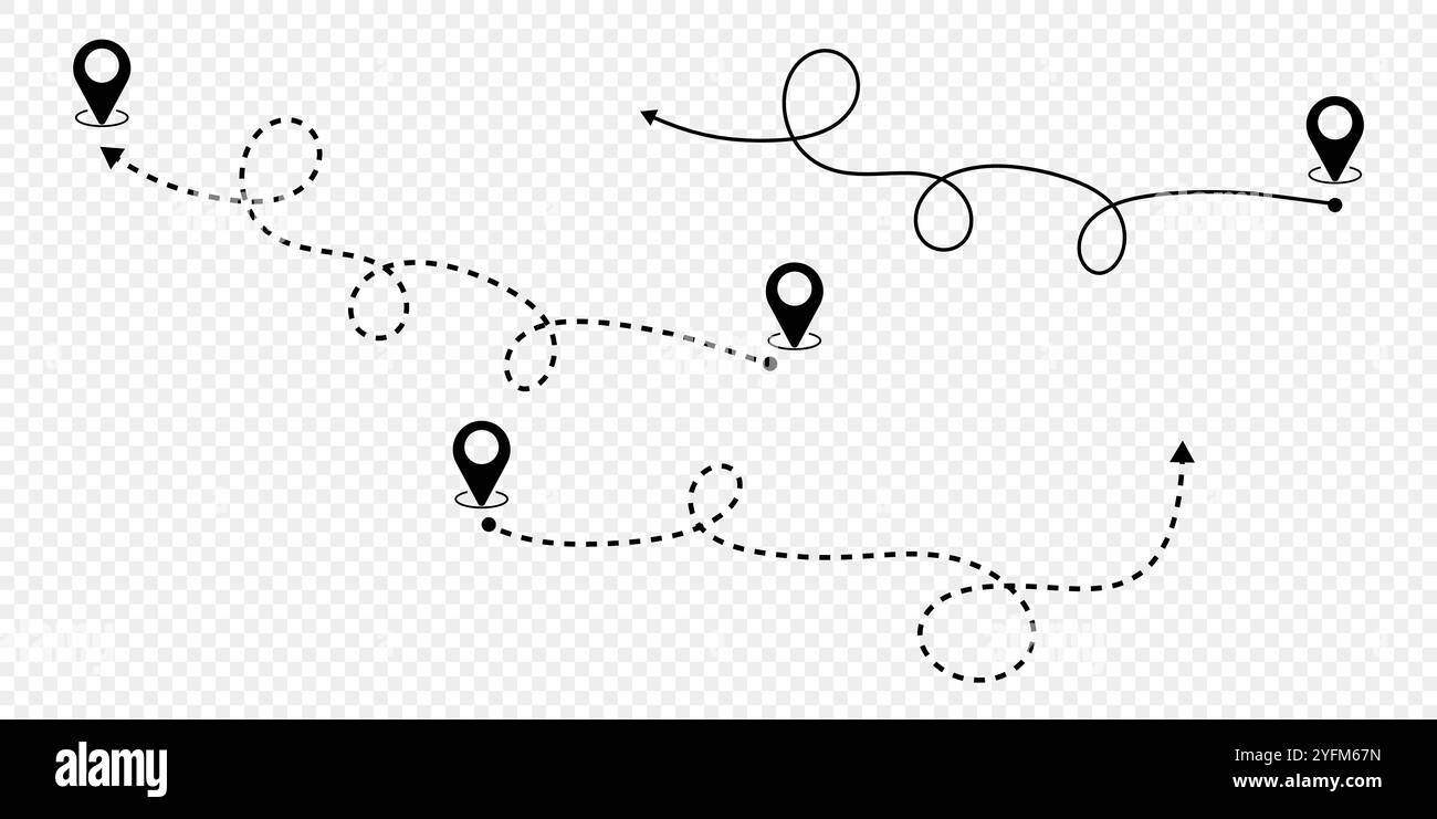 Abstract Map of Winding Paths and Destinations Stock Vector Image & Art ...