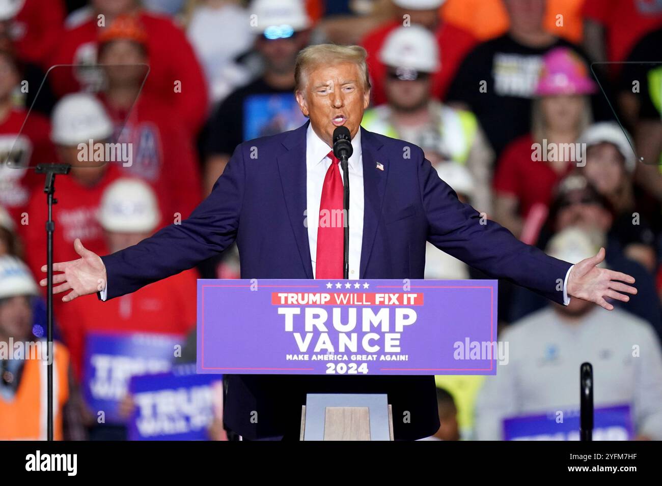 Republican presidential nominee former President Donald Trump speaks at ...