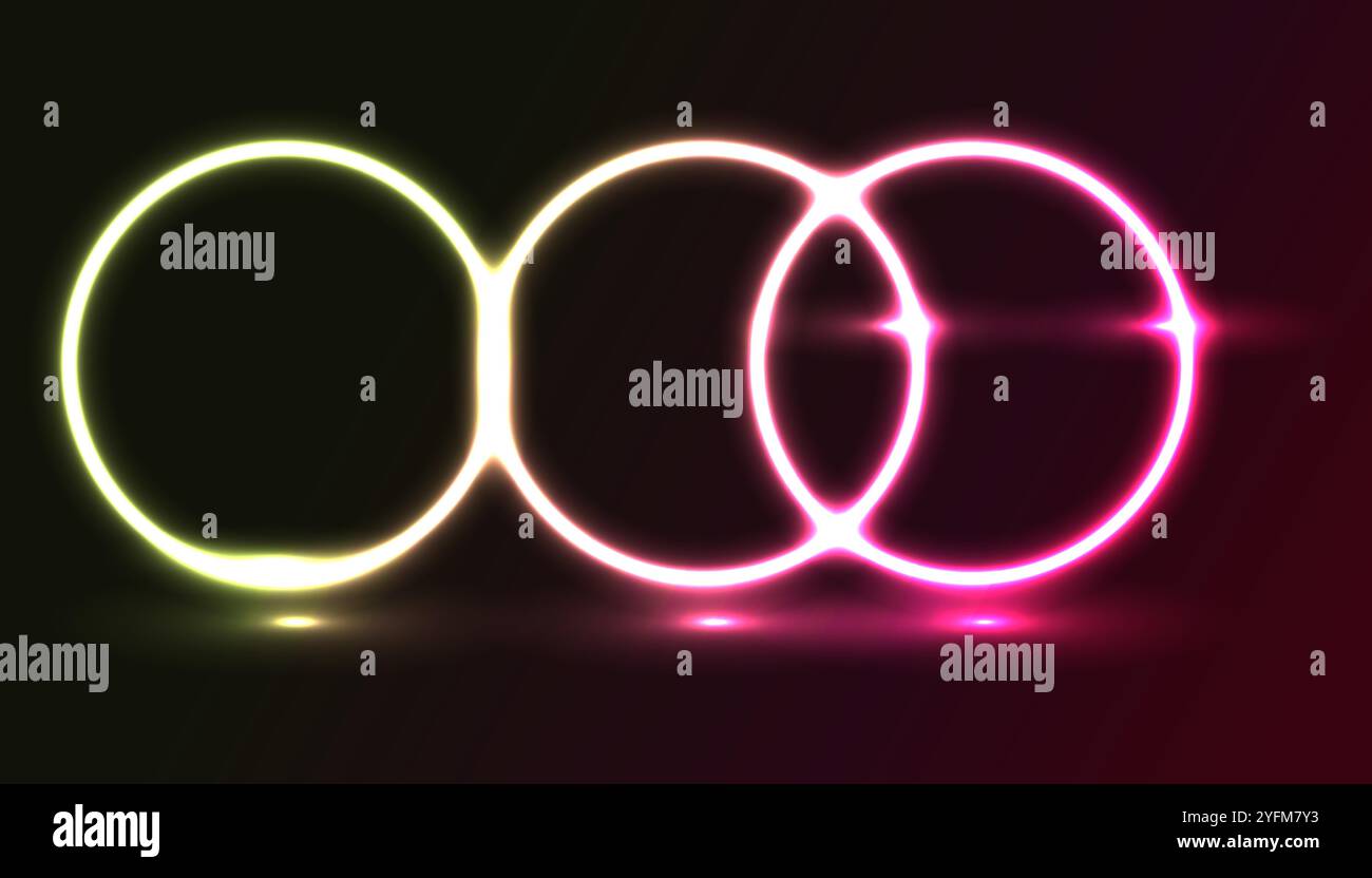 Neon geometric shapes glow effect Stock Vector Images - Alamy