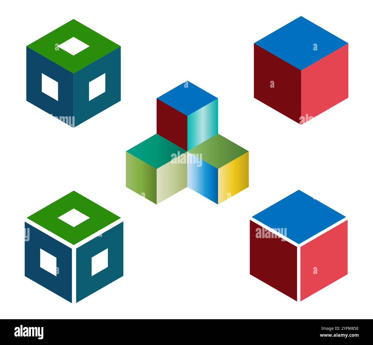 Geometric shapes in isometric hi-res stock photography and images - Alamy