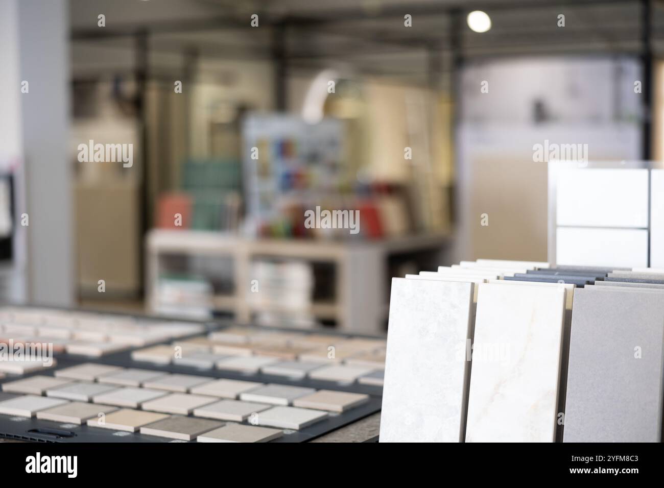 Tile samples displayed in hardware store Stock Photo - Alamy