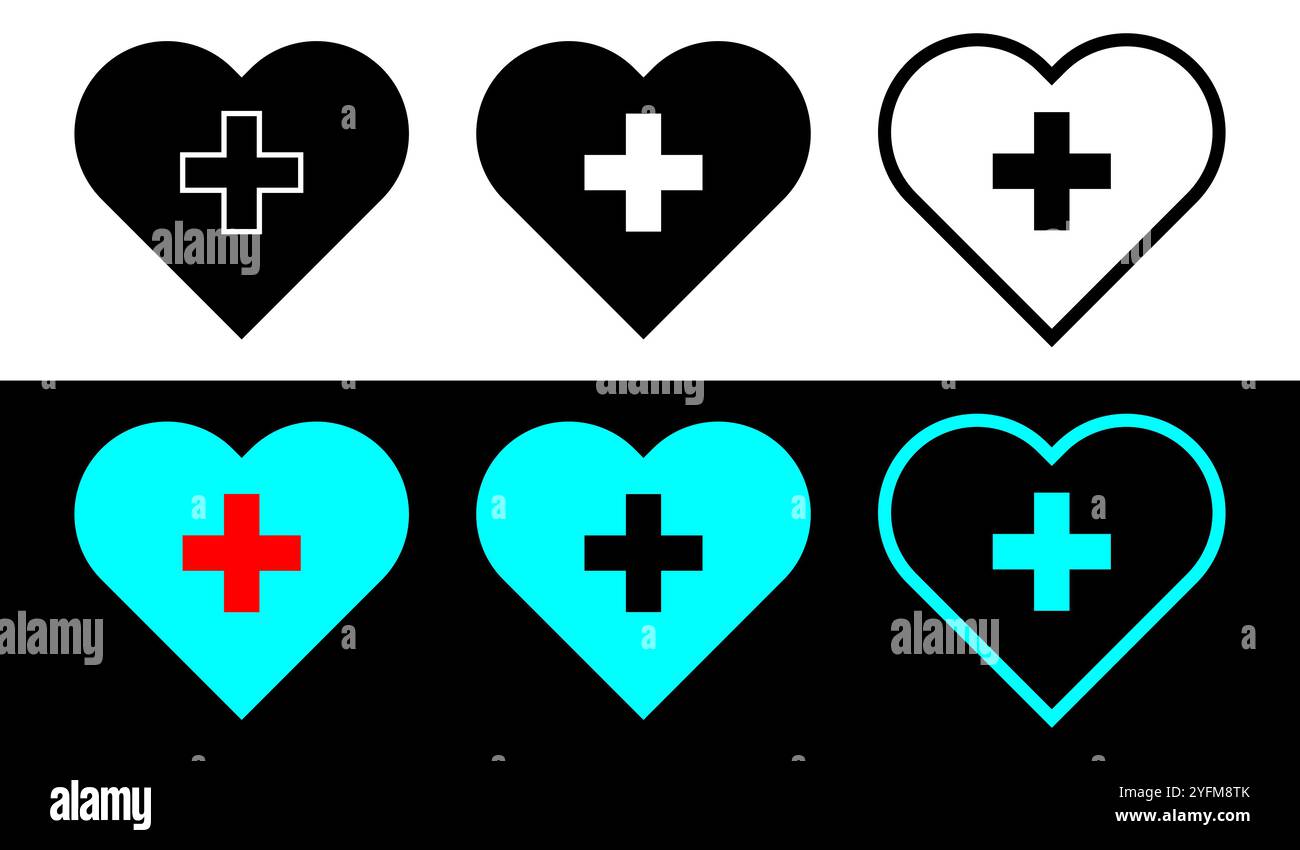 Turquoise cross hospital medical icon hi-res stock photography and ...