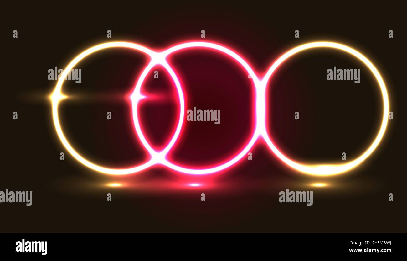 Neon geometric shapes glow effect Stock Vector Images - Alamy