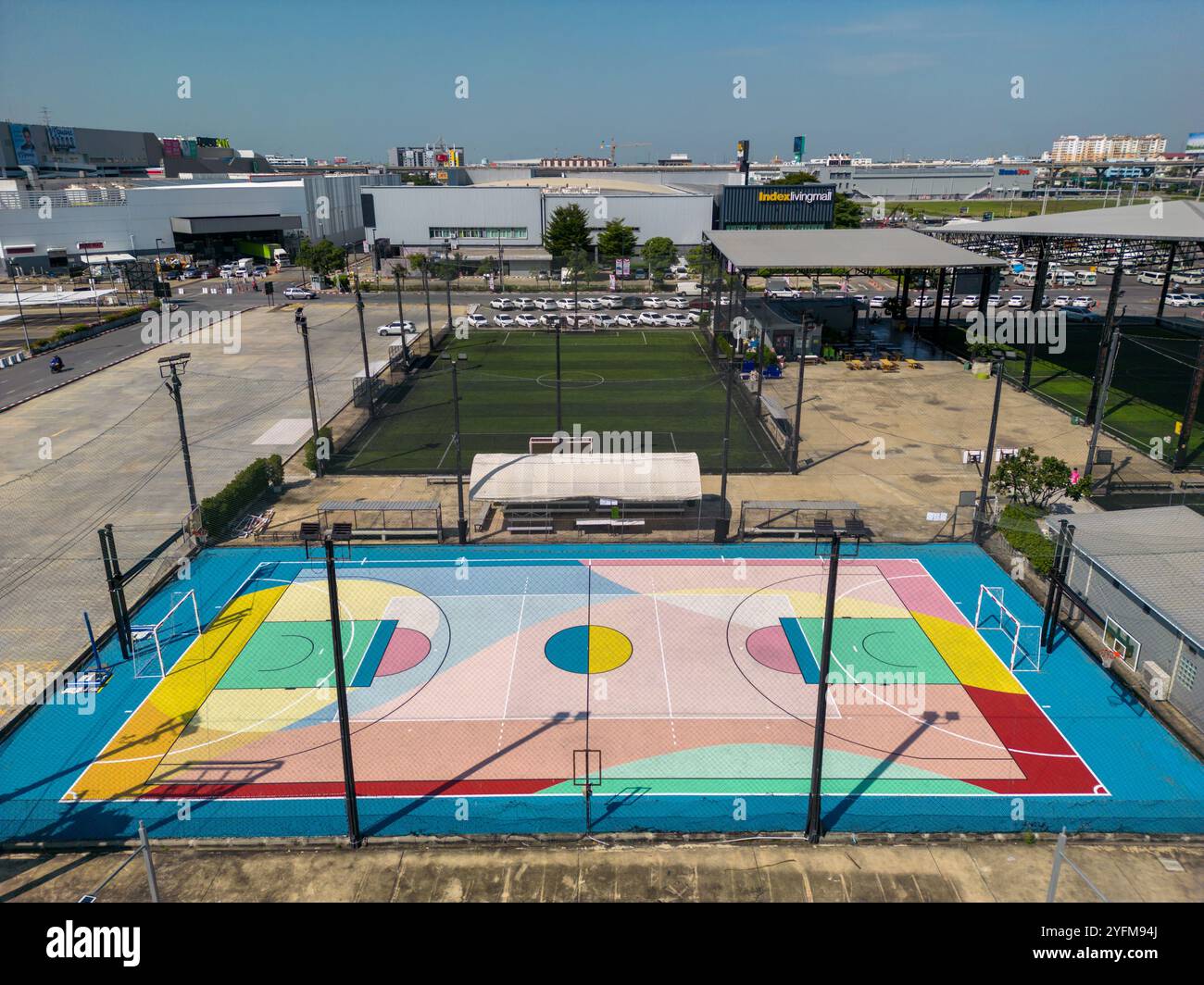 Bangkok, Thailand - October 31, 2024: Drone aerial view of an outdoor ...