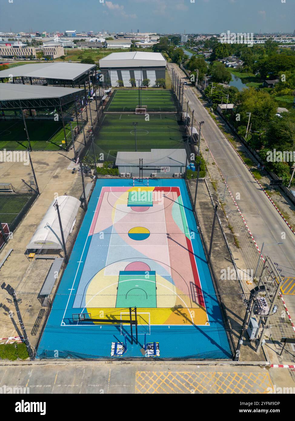 Bangkok, Thailand - October 31, 2024: Drone aerial view of an outdoor ...