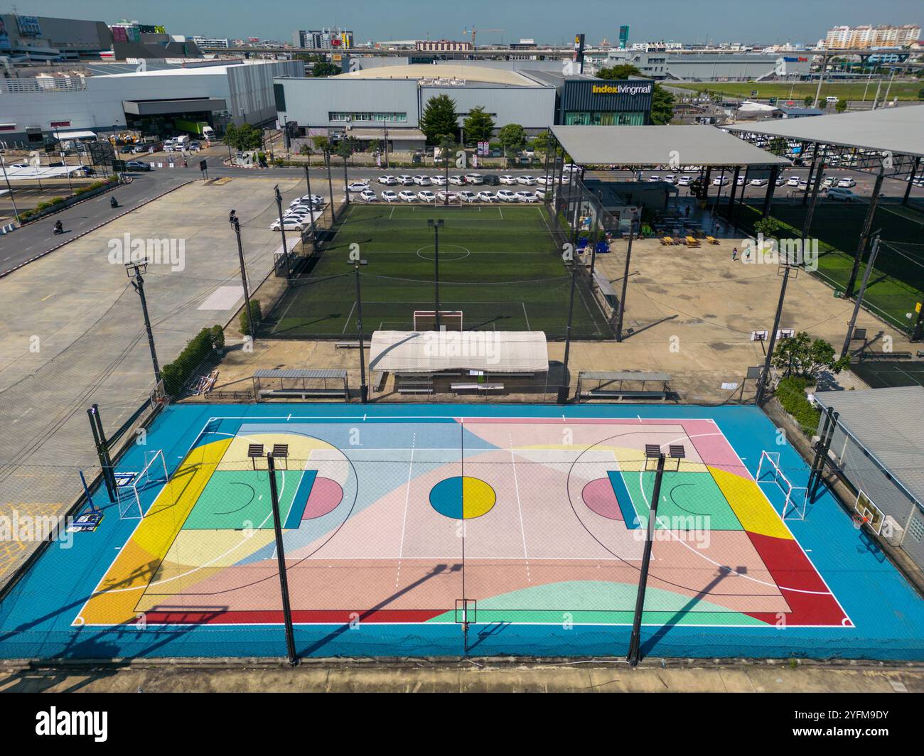 Bangkok, Thailand - October 31, 2024: Drone aerial view of an outdoor ...