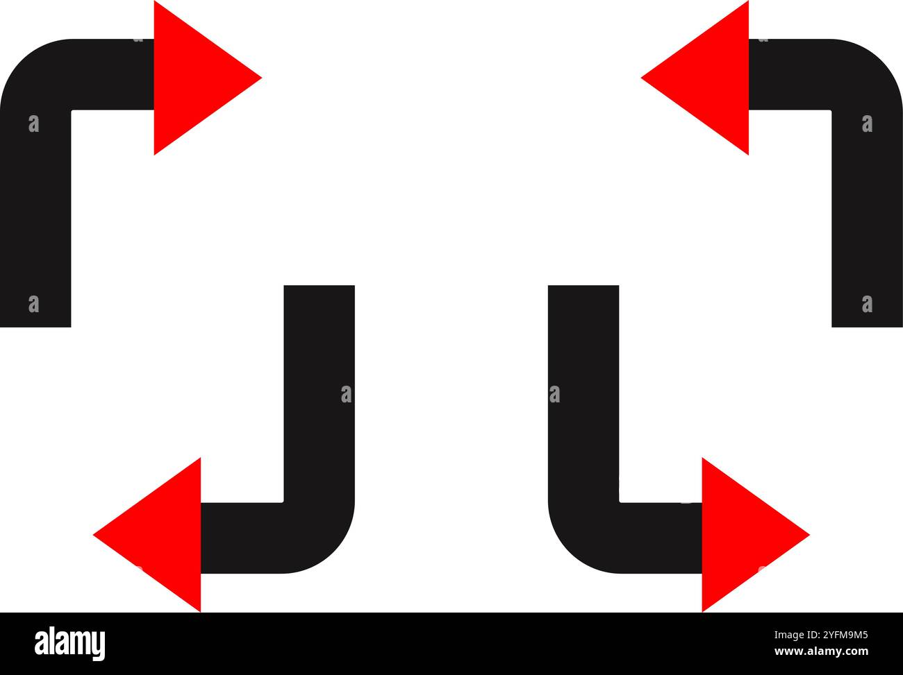 Four arrows on white Stock Vector Images - Alamy
