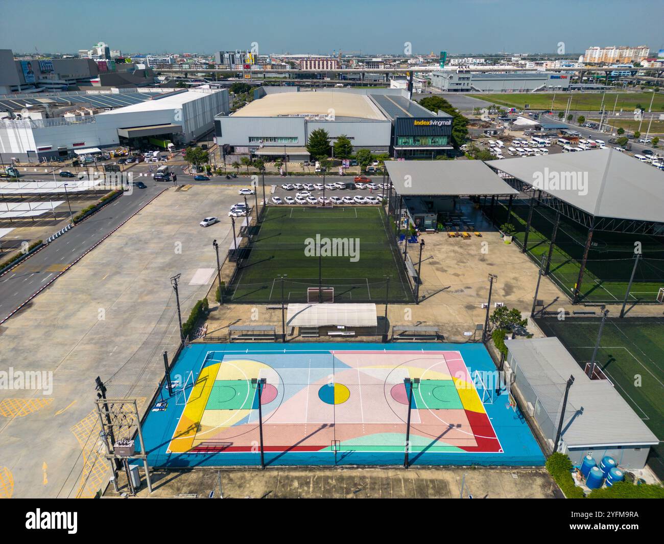 Bangkok, Thailand - October 31, 2024: Drone aerial view of an outdoor ...