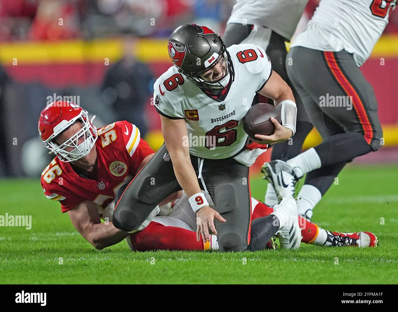 Kansas City, United States. 04th Nov, 2024. Tampa Bay Quarterback Baker ...