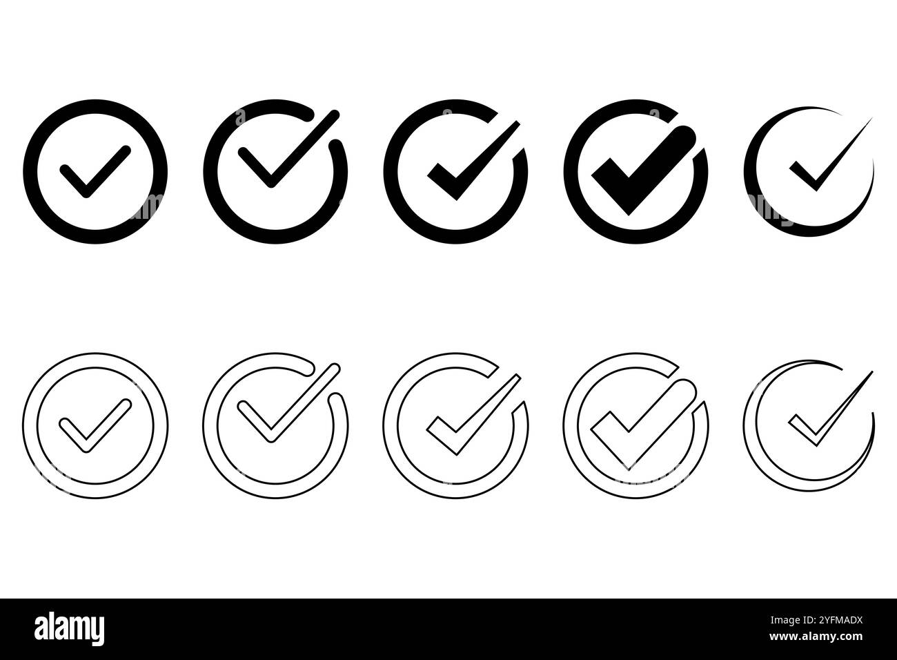 Set of Black and White Checkmark Icons Stock Vector Image & Art - Alamy