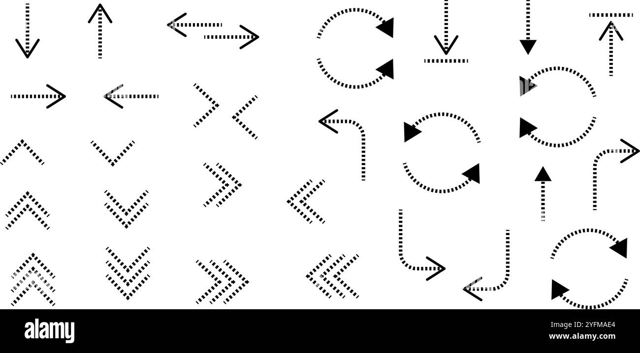 Comprehensive Set of Simple Black Arrows for Various Directions Stock Vector Image & Art - Alamy