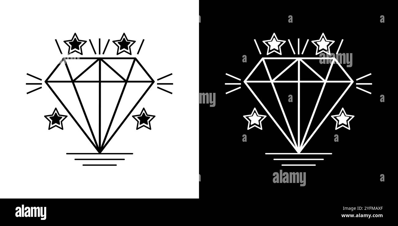 Diamond logo icon design Black and White Stock Photos & Images - Alamy