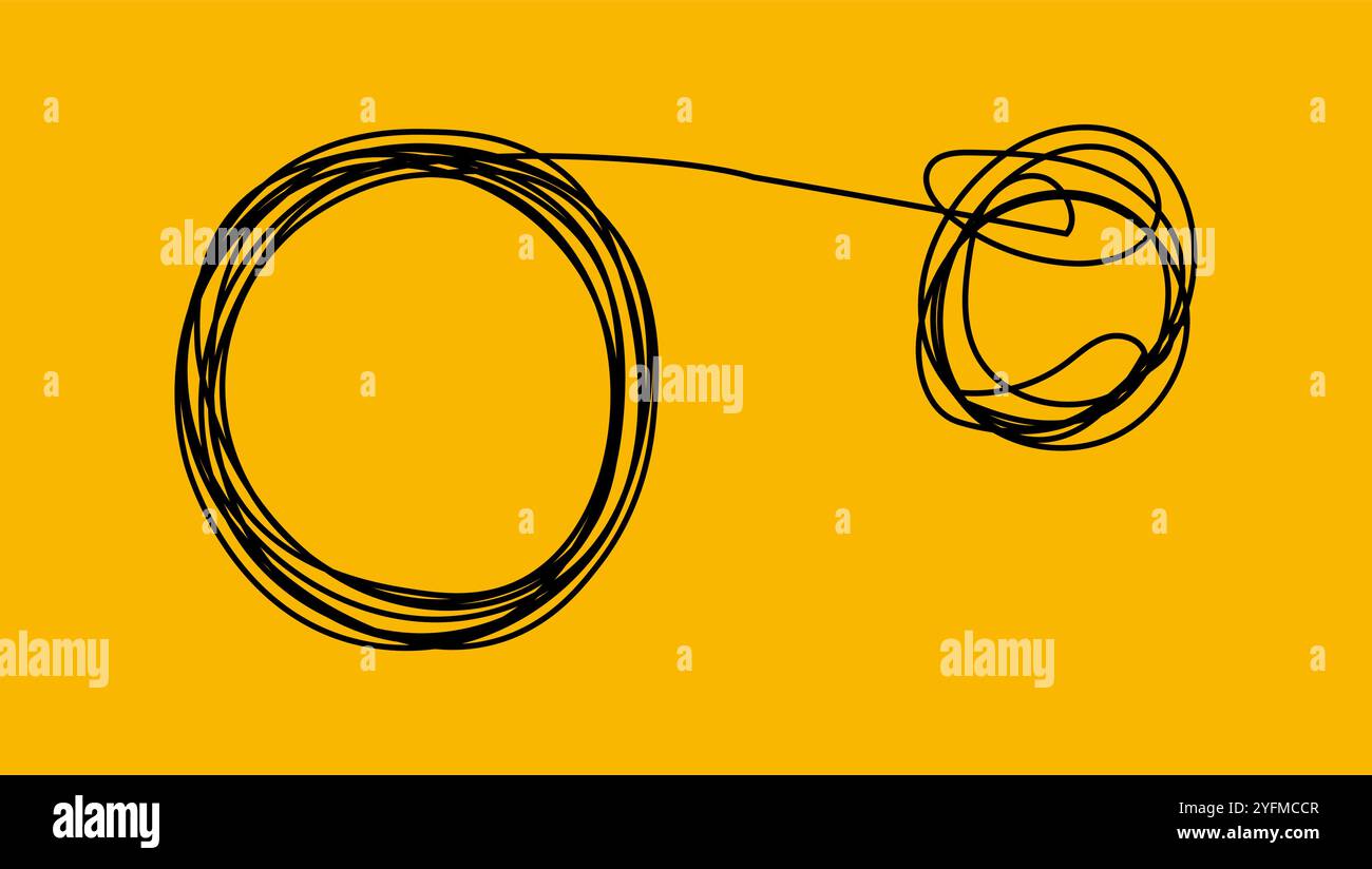 Tangle and untangle, psychotherapy and psychology concept problems ...