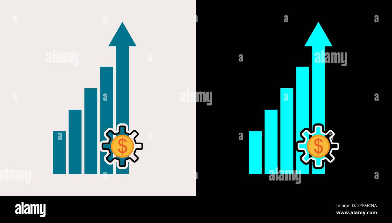 Financial Growth Chart with Optimization Icon Stock Vector Image & Art ...