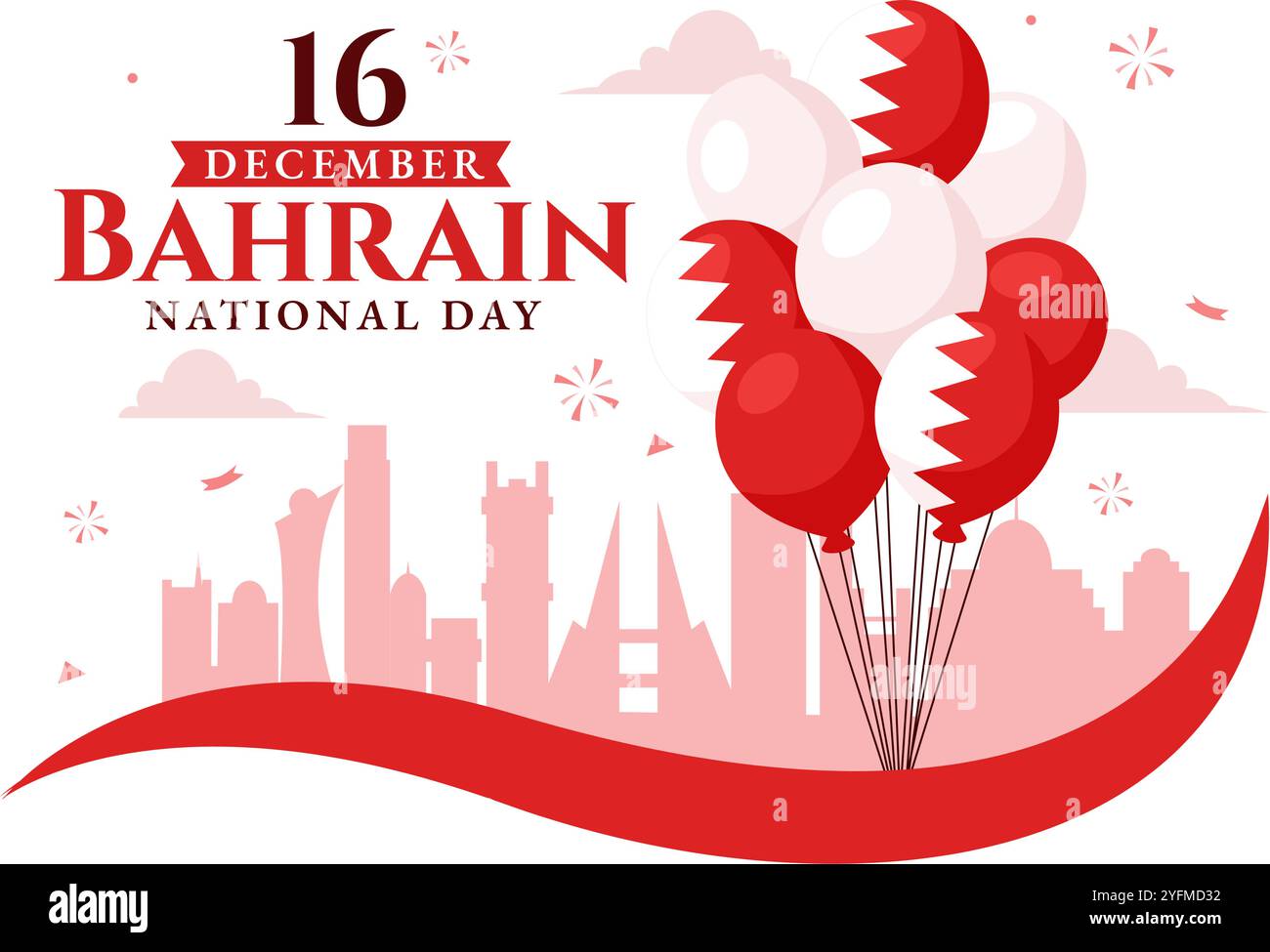 Happy Bahrain National Day Vector Illustration on December 16th ...