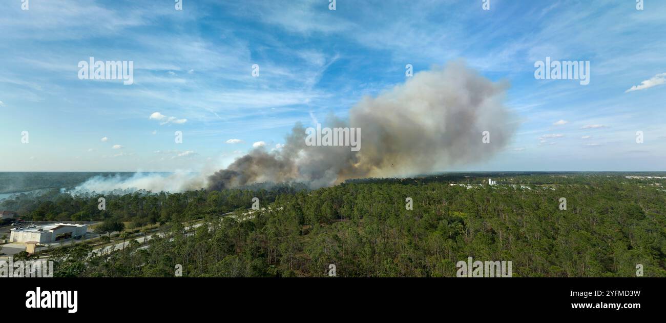 Huge wildfire burning severely in hi-res stock photography and images ...