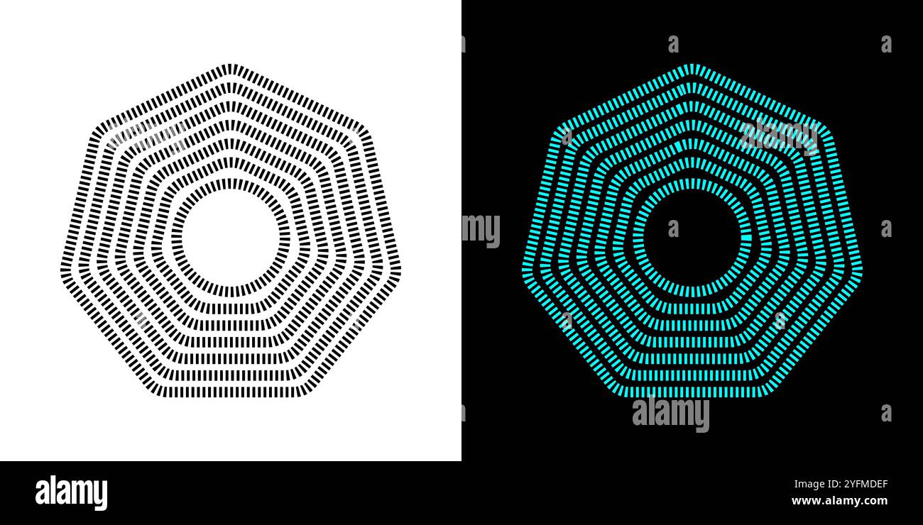 Octagon figure geometric lines. Heptagon geometric symbol Stock Vector ...