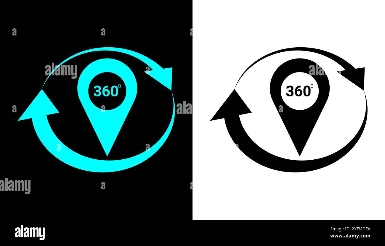 Rotating map pin anywhere and anytime icon illustration Stock Vector ...