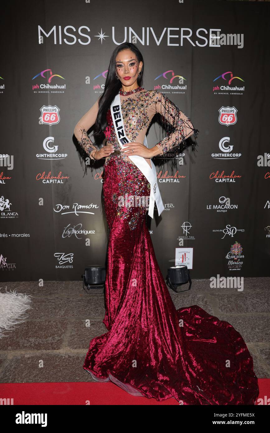 Mexico City, Mexico. 01st Nov, 2024. Miss Belize Halima Hoy attends the ...