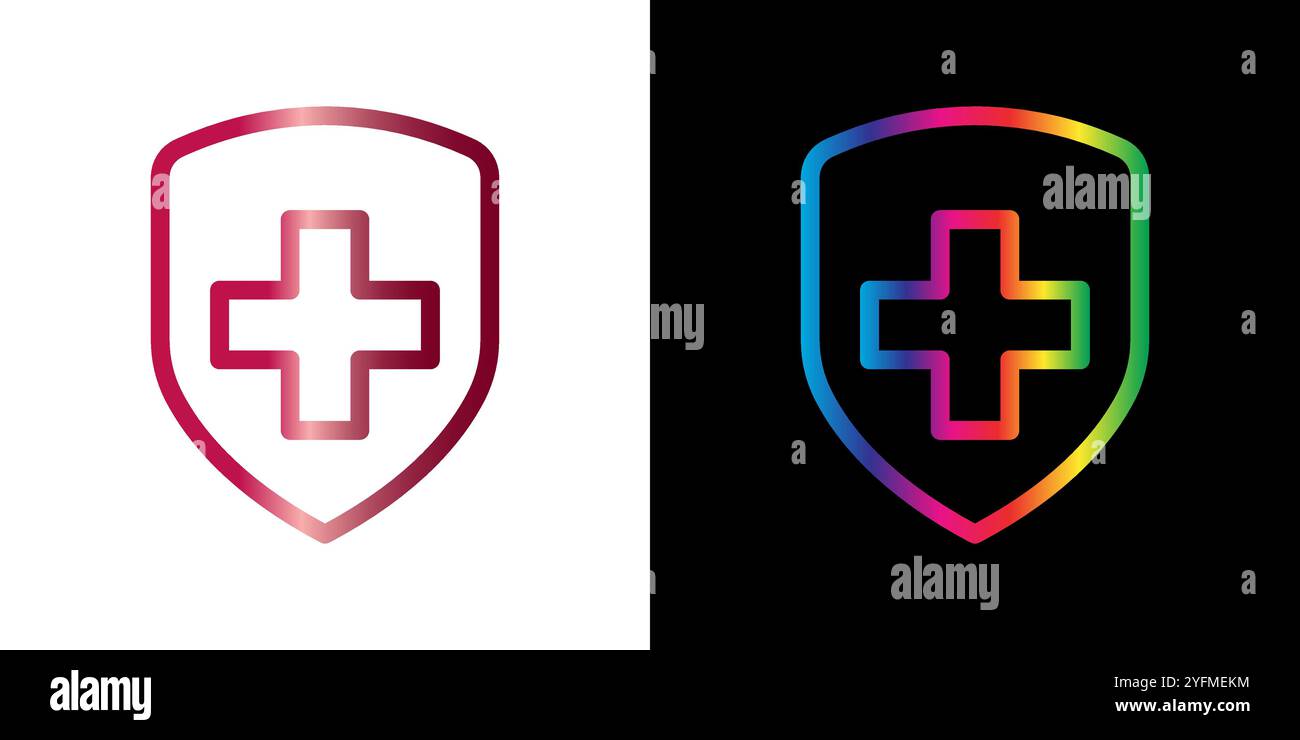 Medical shield icon symbol hi-res stock photography and images - Alamy