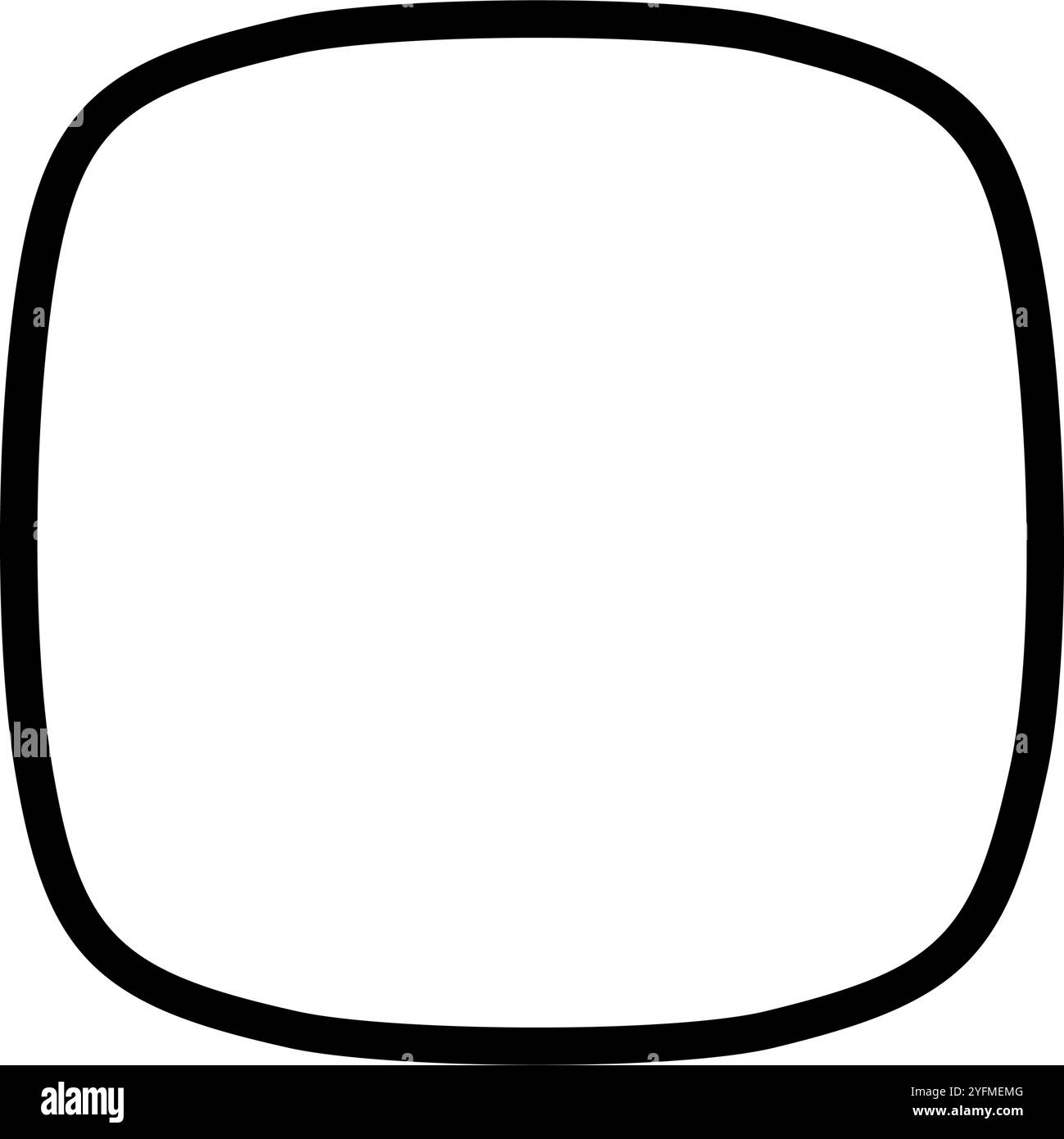 Squircle or square with rounded borders frame. Simple geometric shape isolated on white ...