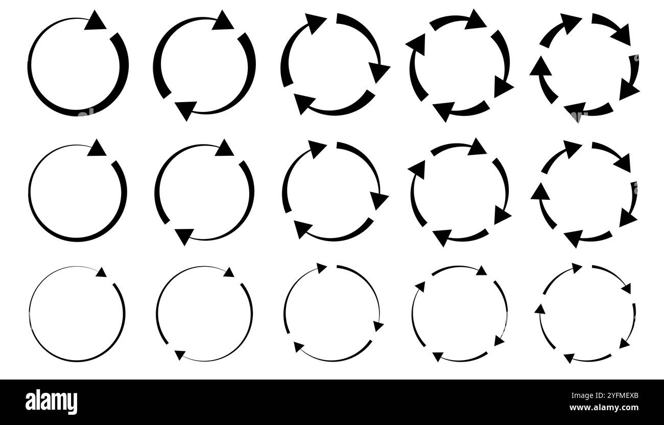Circular arrows sign symbols Black and White Stock Photos & Images - Alamy