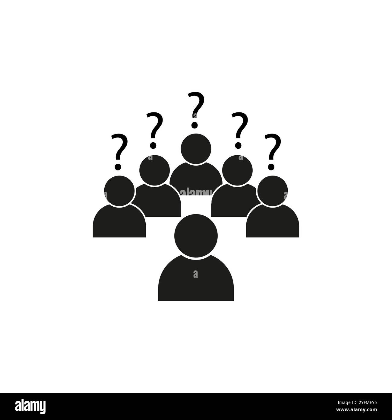 Group question icon. Multiple person symbols. Inquiry representation ...