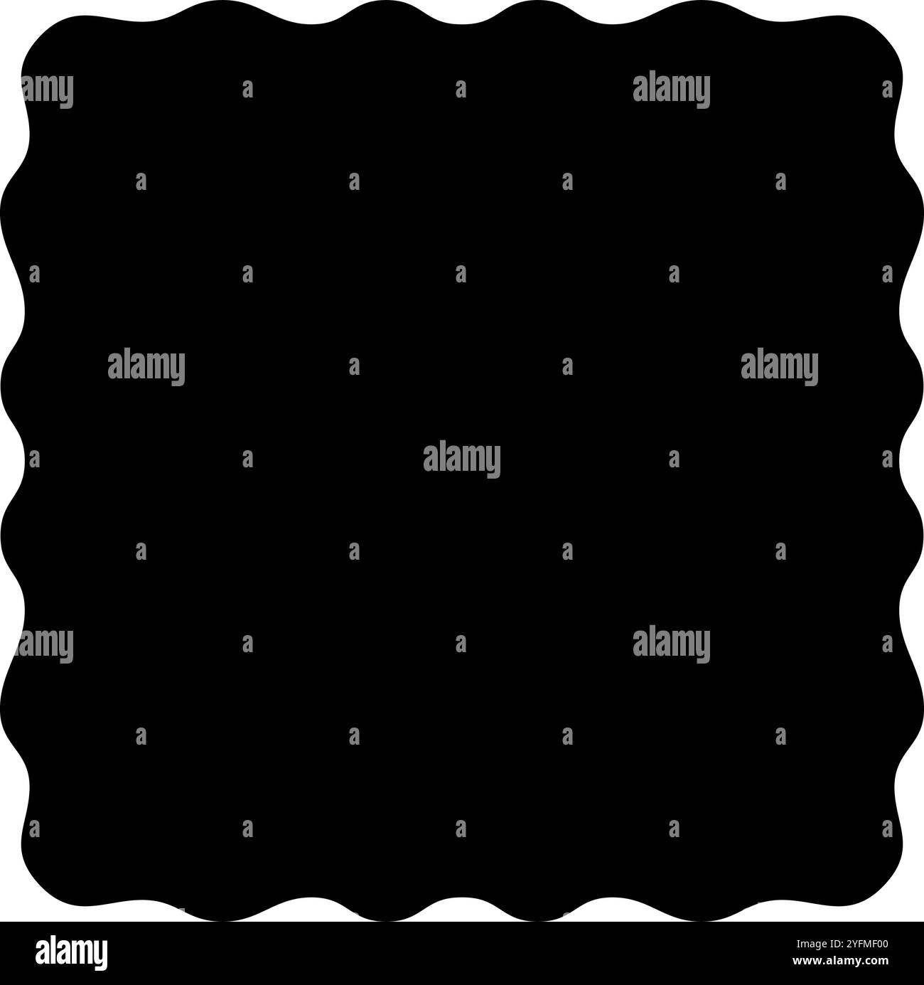 Square shape with wiggly edges. Rectangular shape with wavy borders ...