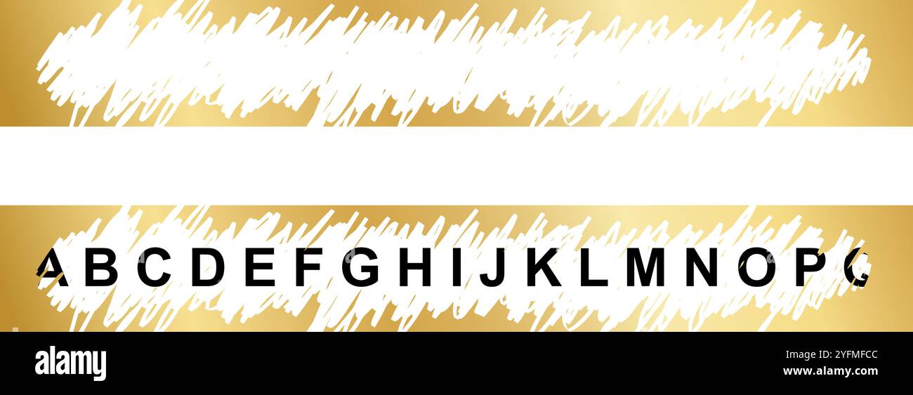 Golden rectangle scratchcard surfaces with scraped empty and letters ...