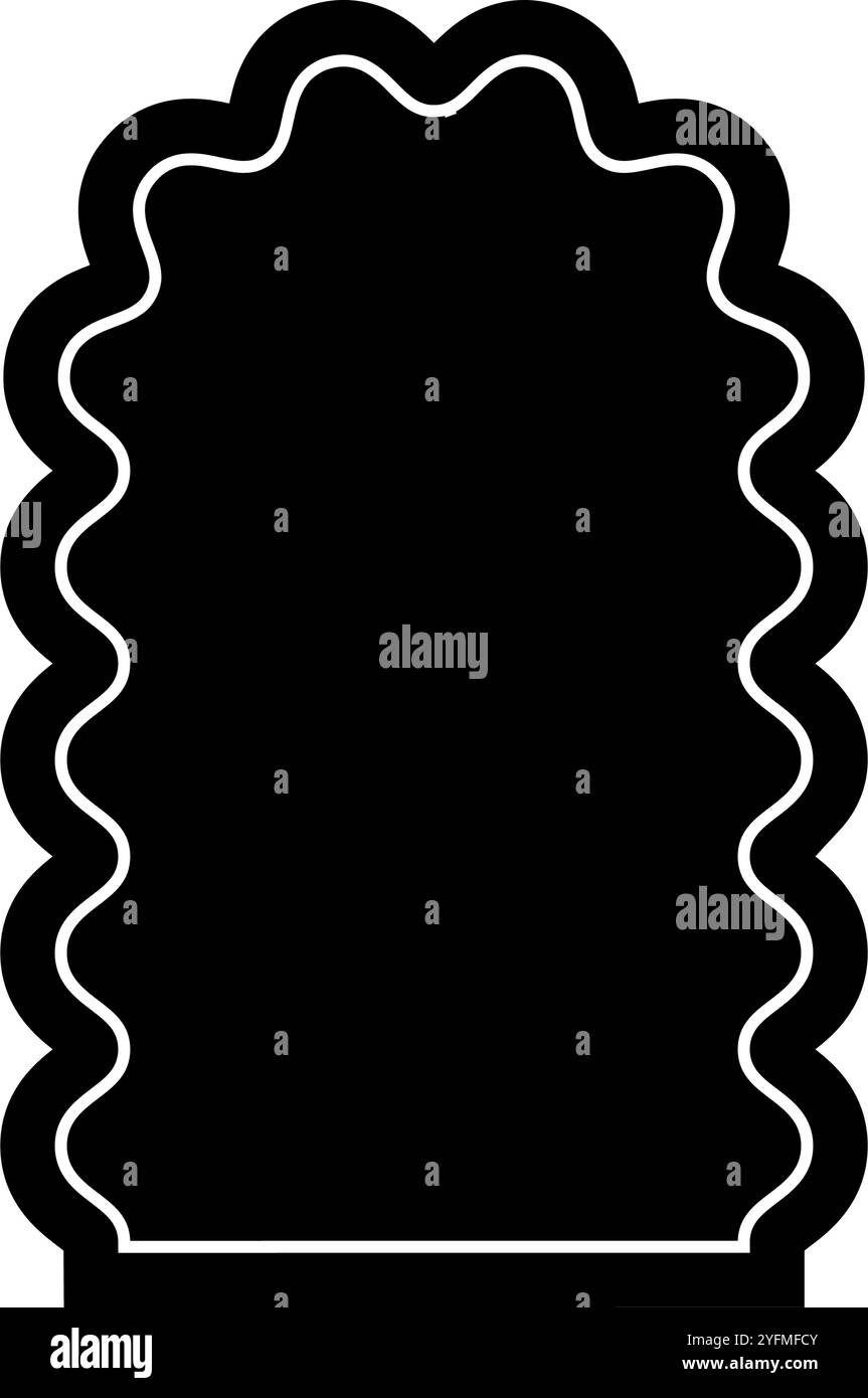 Arch shape with wavy borders. Archway form with curvy edges. Window or ...
