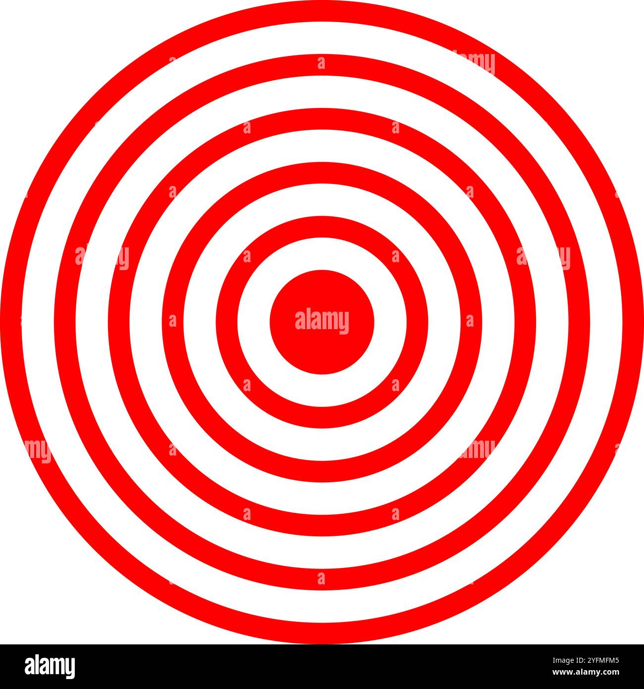 Red concentric circles. Pain localization icon. Sore or inflammation ...